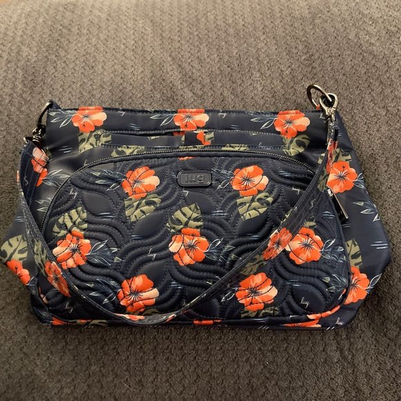 lug | Bags | Lug Samba Navy Blue Floral Shoulder Bag Purse A3 | Poshmark